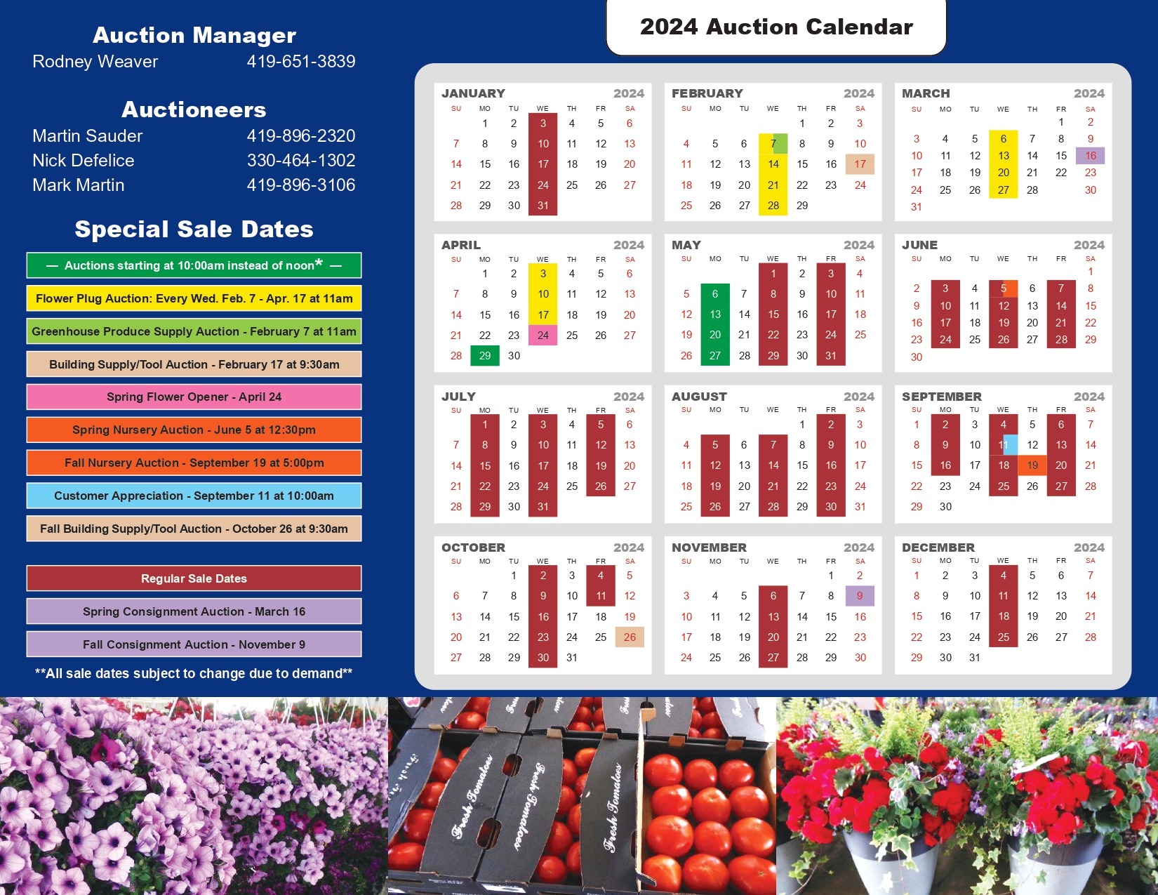 Calendar - Blooming Grove Auction